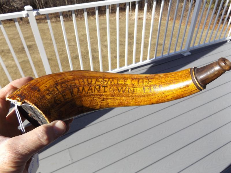 xxSOLDxx NAMED AND DATED REV WAR POWDERHORN | Revolutionary War Arms