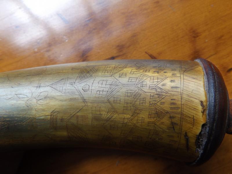 xxSOLDxx REVOLUTIONARY WAR IDENTIFIED POWDERHORN | Revolutionary War Arms