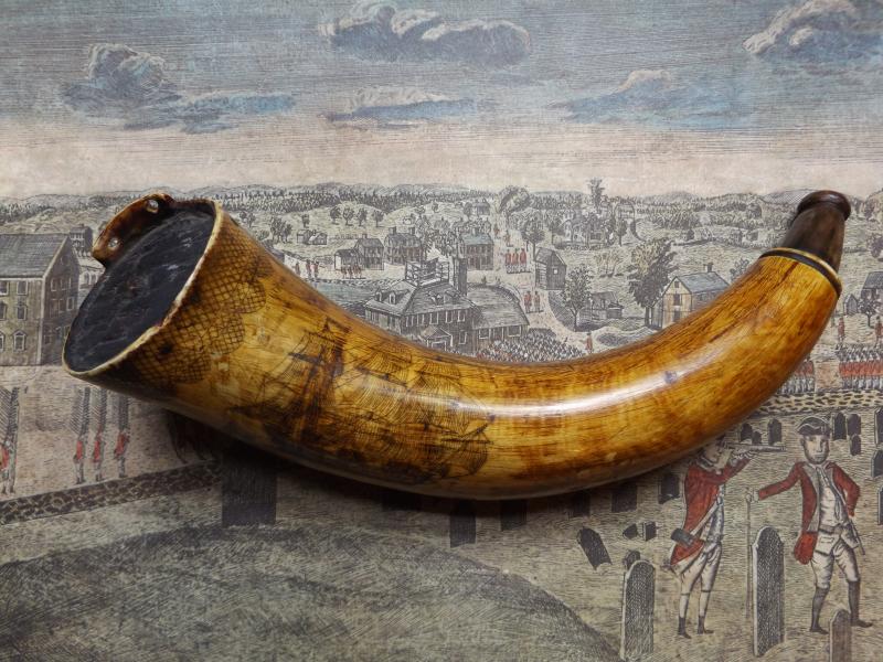 xxSOLDxx NAMED AND DATED REV WAR POWDERHORN | Revolutionary War Arms